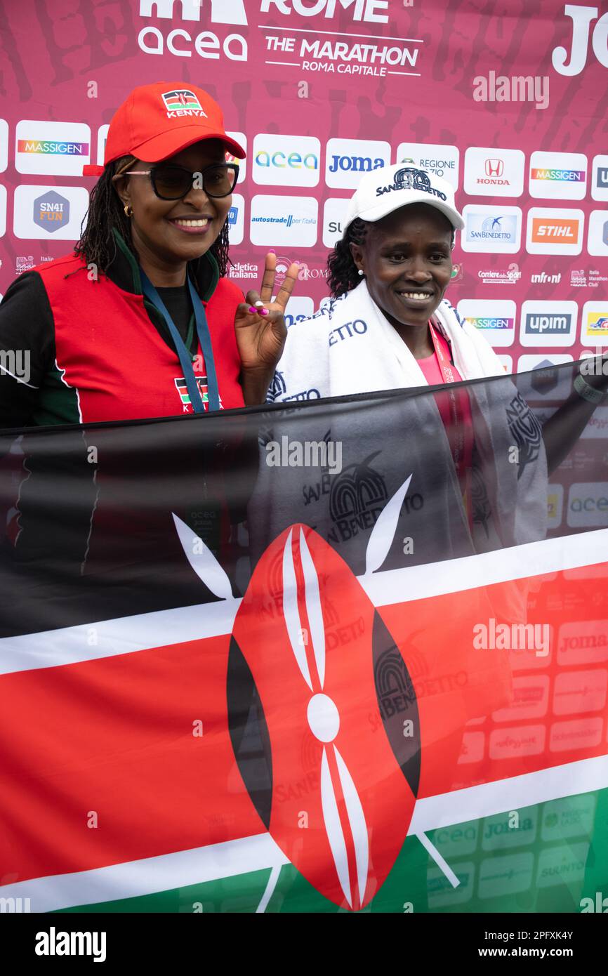 Marathon of Rome, Italy 19th Mar, 2023. Betty Chepkwony (Kenya), winner ...