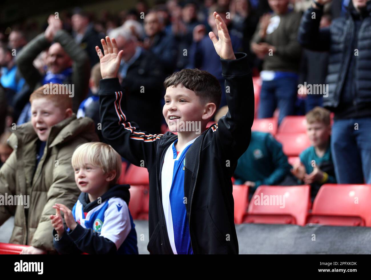 Blackburn Rovers fans in the stands during the Emirates FA Cup quarter ...