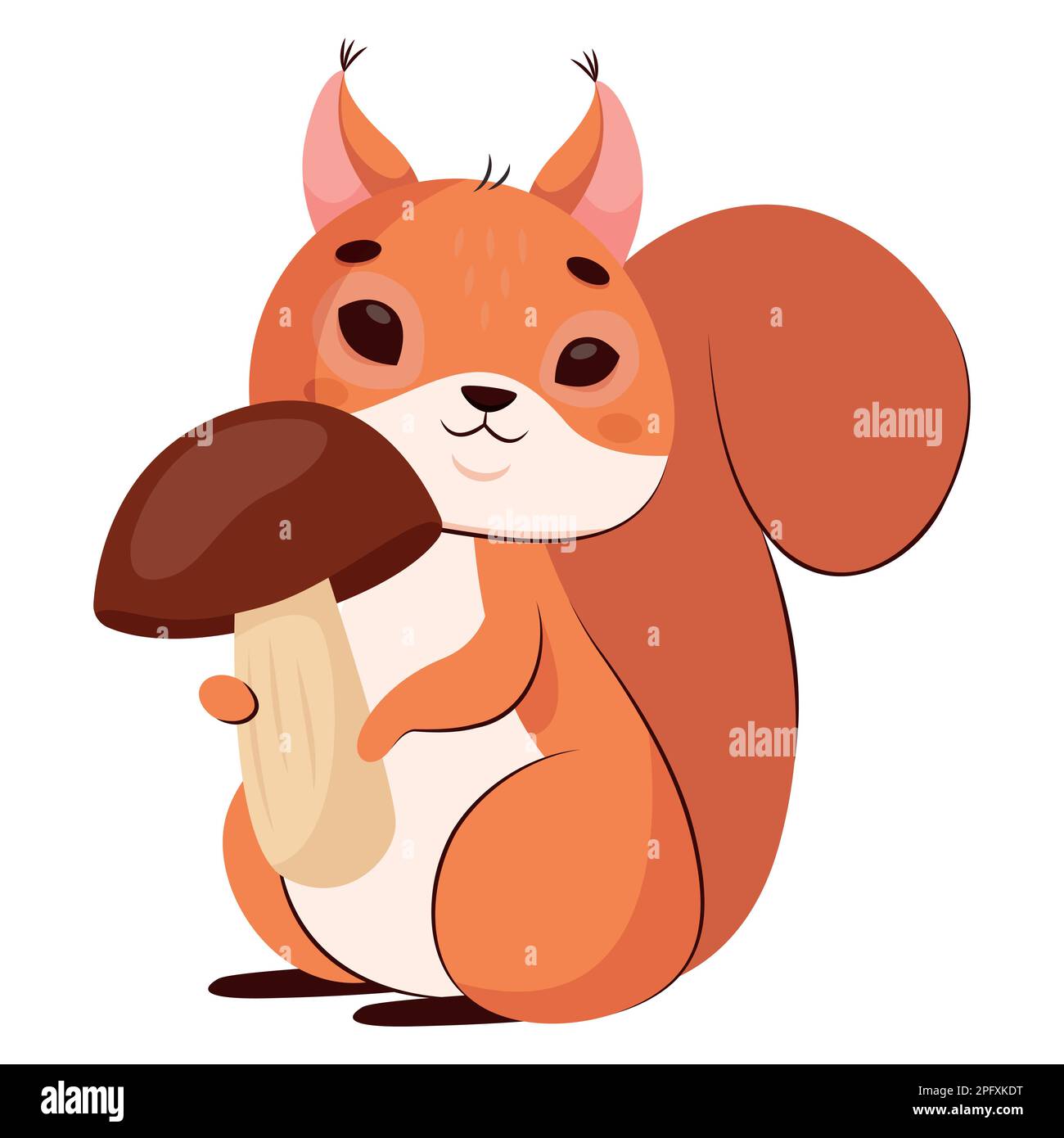 Squirrel with mushroom Stock Vector Images - Alamy