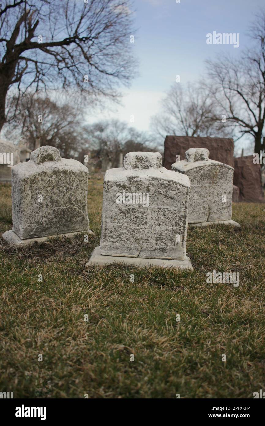 Vintage traditional stone gravestone with a blank epitaph and room for ...