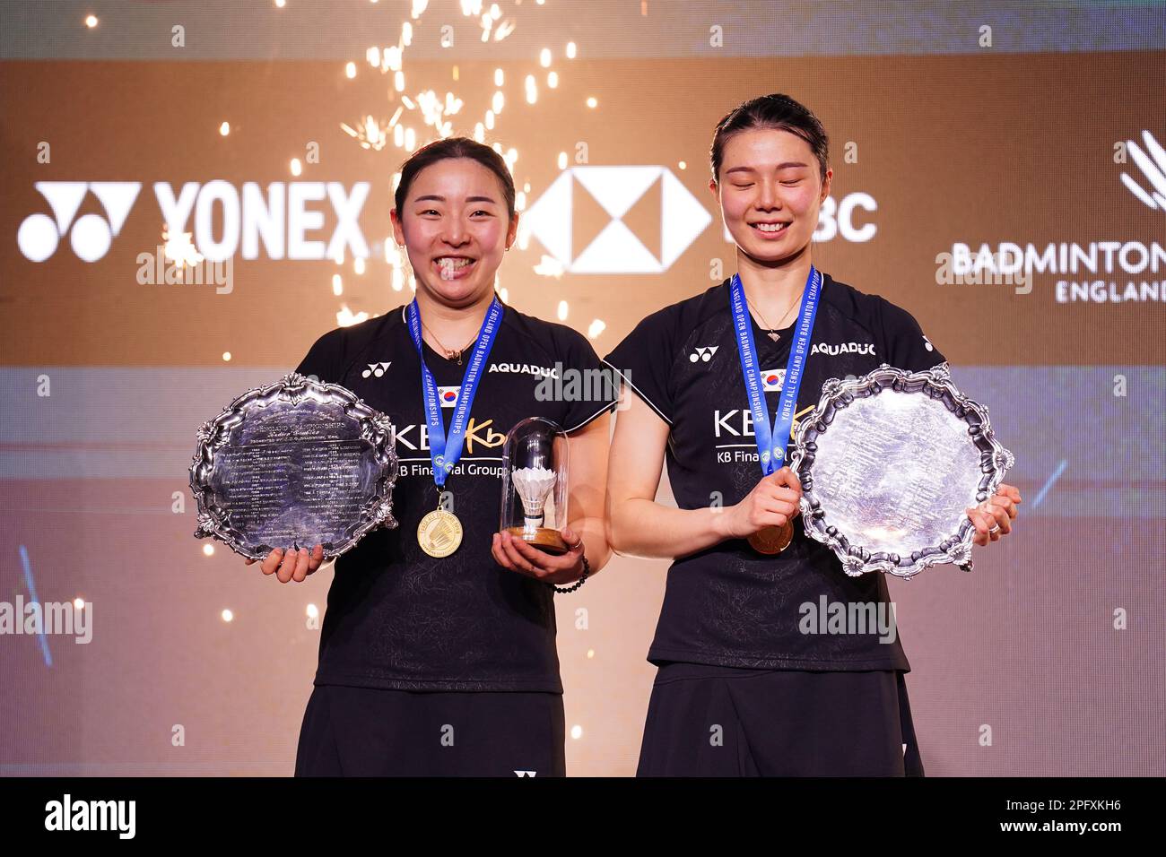 Korea's Kim So Yeong (right) and Kong Hee Yong celebrate victory over ...