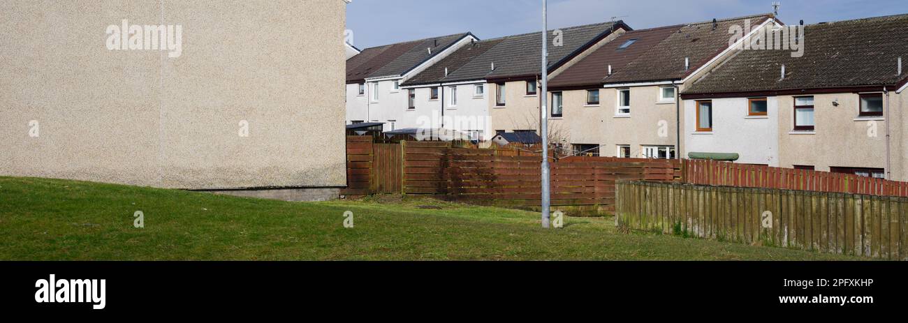 Council houses in poor estate with high populations and many social ...