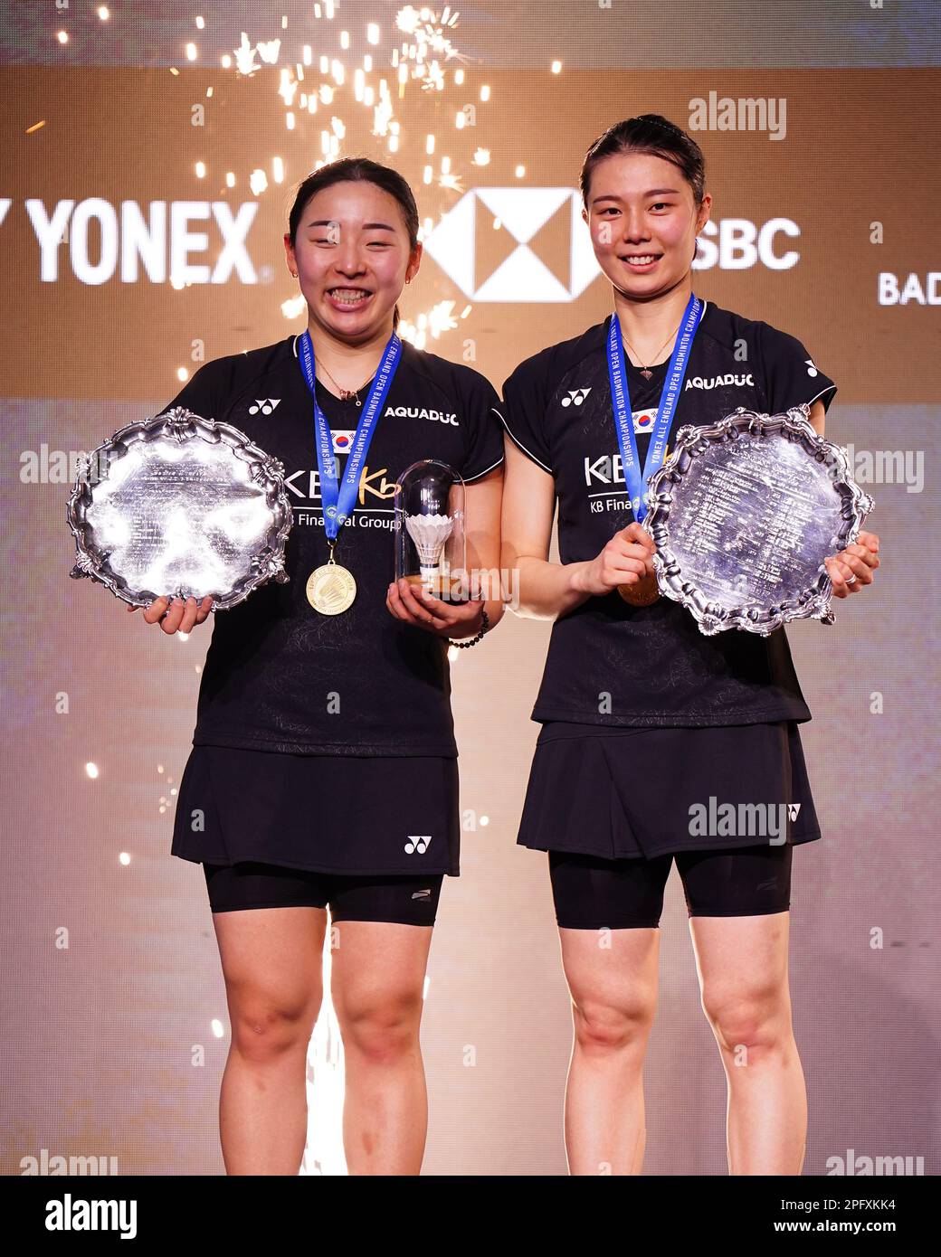 Korea's Baek Ha Na and Lee So Hee in action against Korea's Kim So Yeong and Kong Hee Yong (not ...