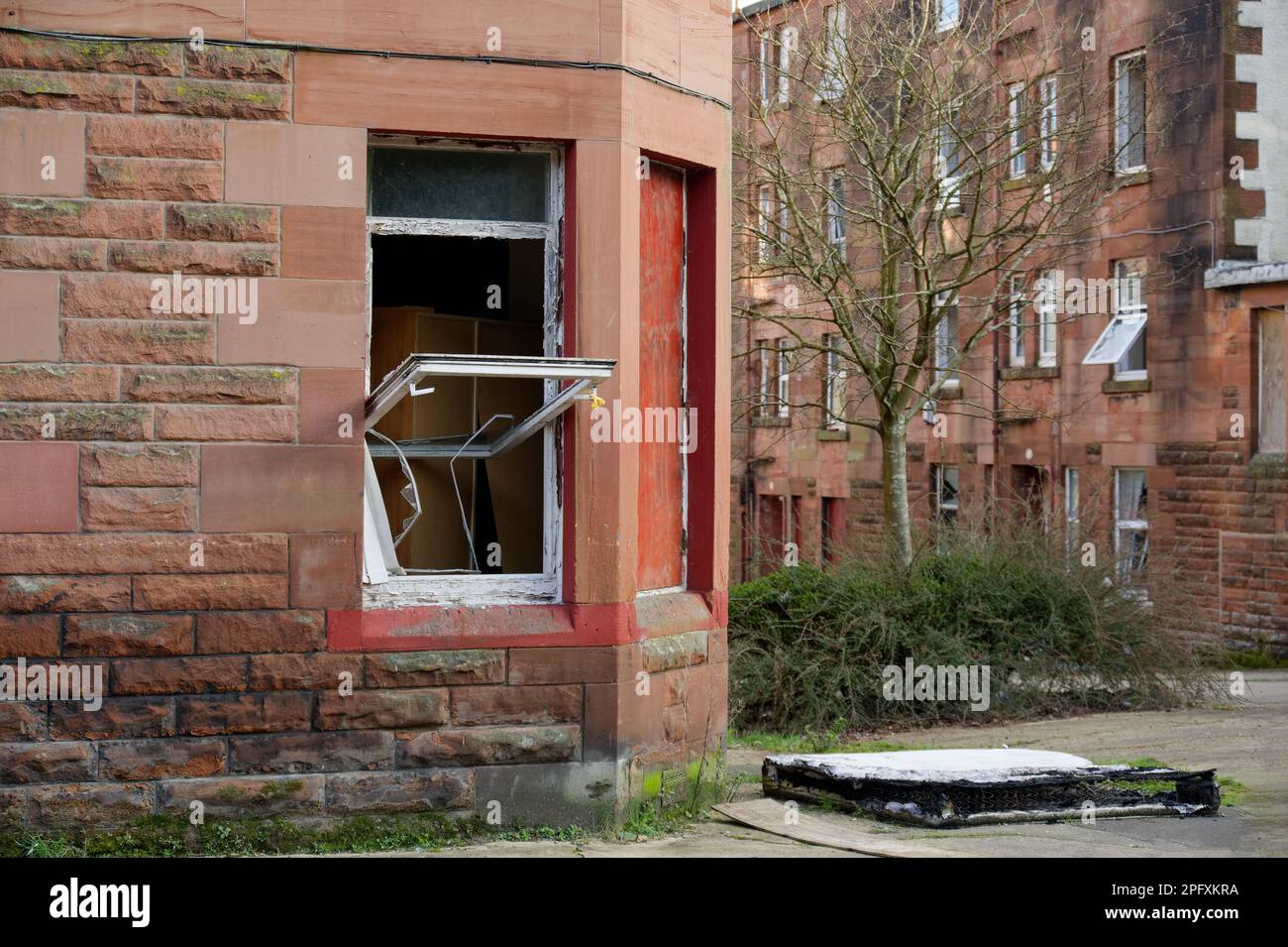 Council houses in poor estate with high populations and many social ...