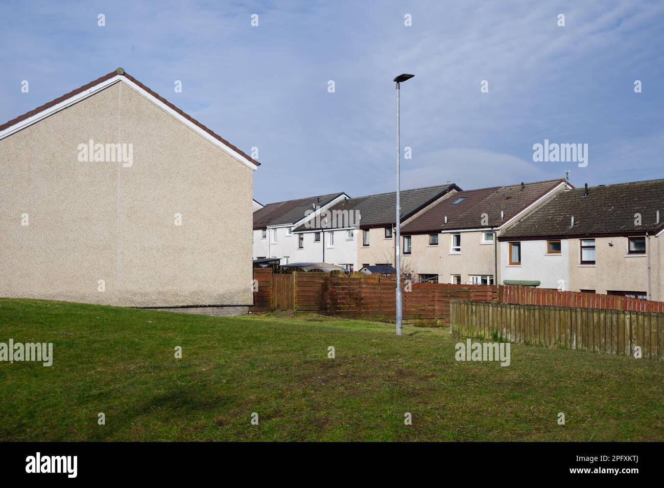 Council houses in poor estate with high populations and many social ...