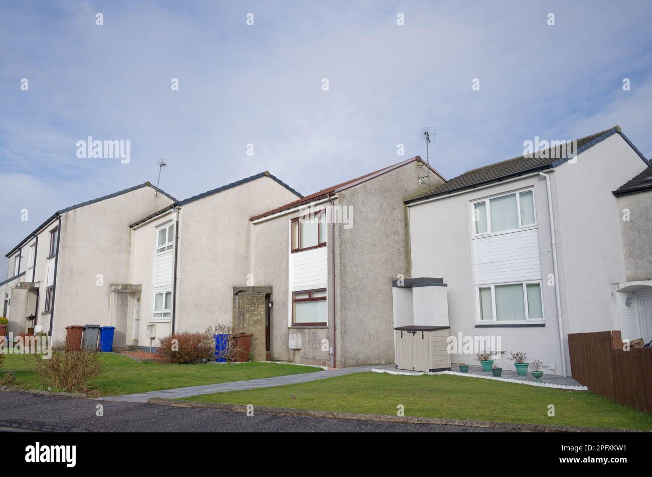 Council houses in poor estate with high populations and many social ...
