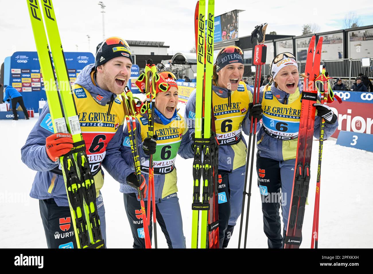 Germany's team 1 (L-R) Albert Kuchler, Katharina Henning, Anian Sossau ...