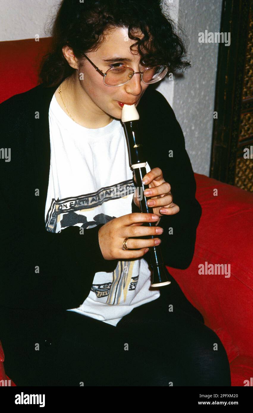 Blowing into recorder hi-res stock photography and images - Alamy