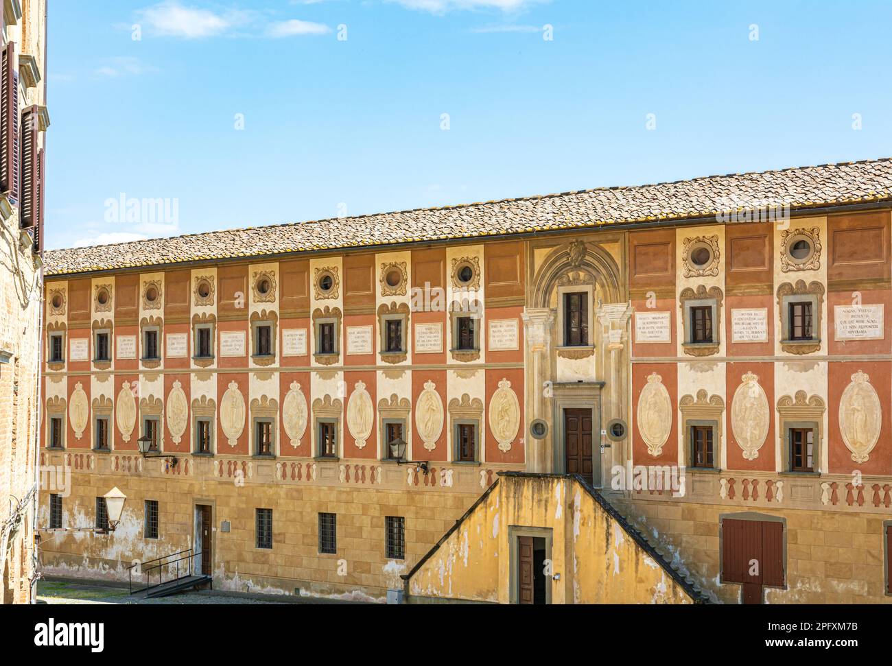 Facade of the ancient episcopal Seminary in the Old Italian Town San ...