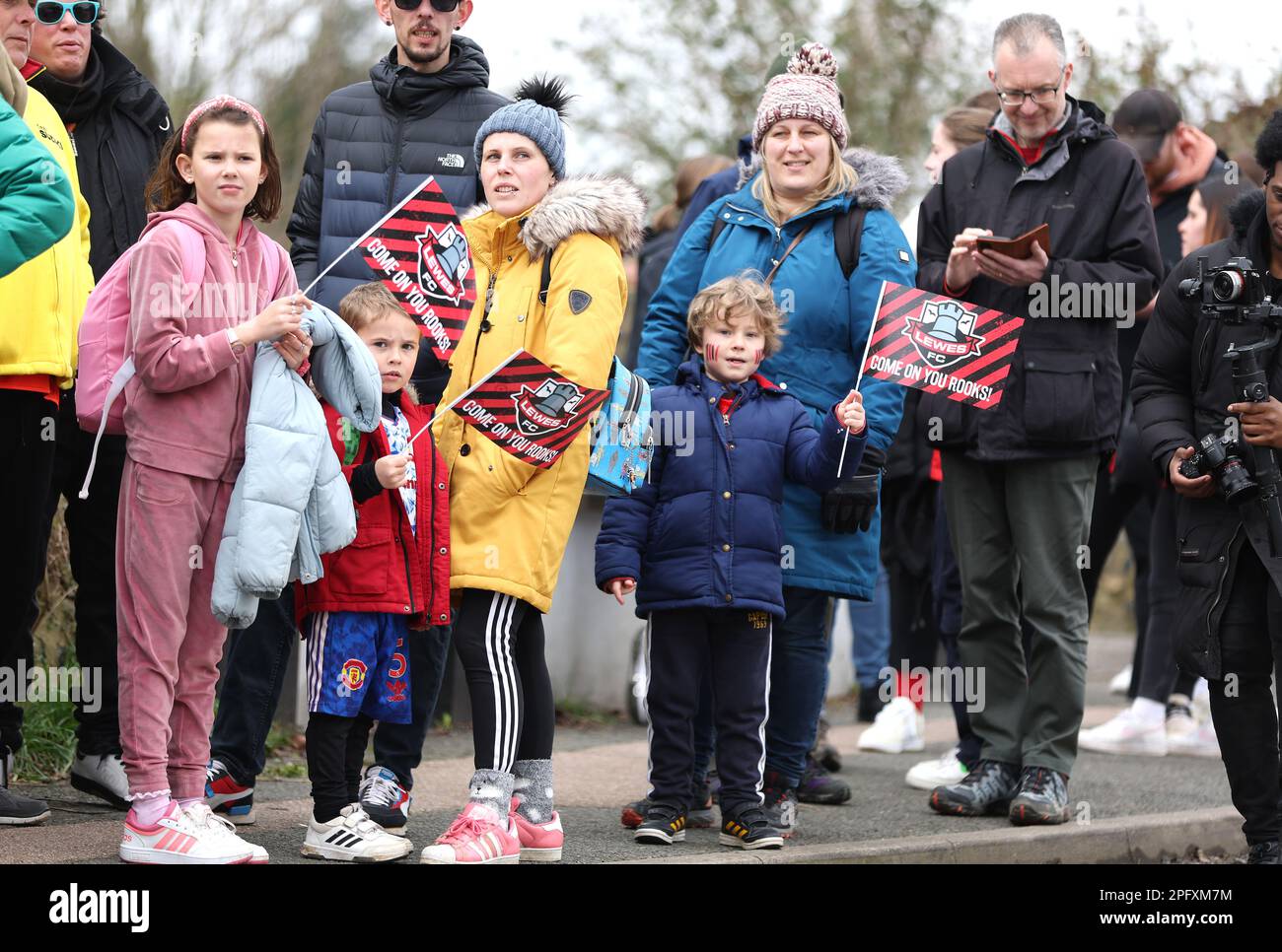 Lewes fans queue up to enter the ground ahead of the Vitality Women's ...