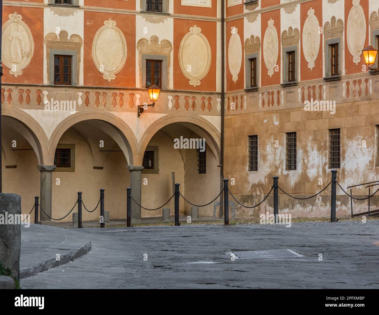 Facade of the ancient episcopal Seminary in the Old Italian Town San ...