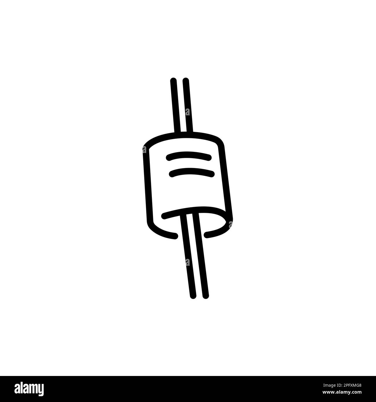 Transient voltage suppression diode black line icon. Pictogram for web ...