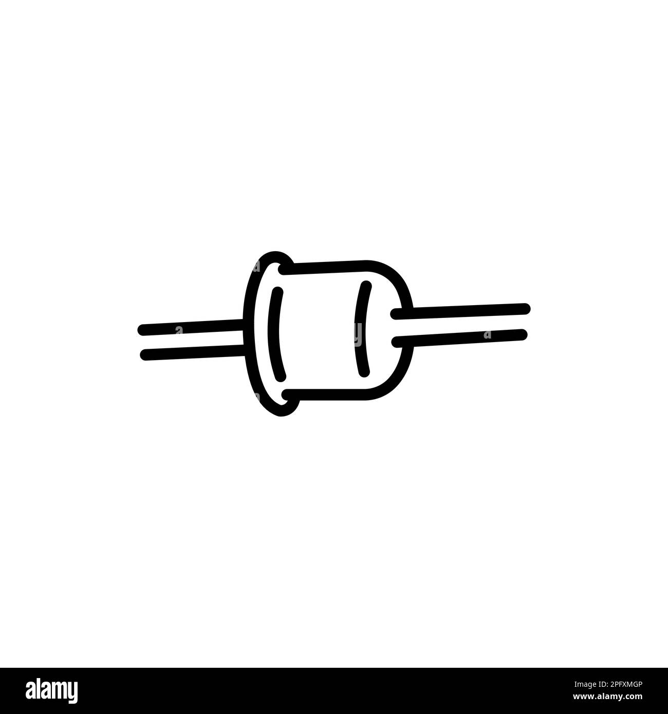 Tunnel diode black line icon. Pictogram for web page, mobile app, promo ...
