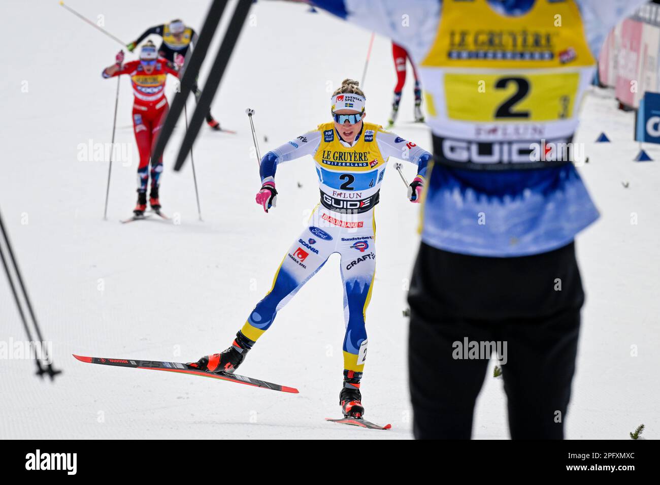 Jonna Sundling of Sweden's team 1 crosses the finish line to win the ...
