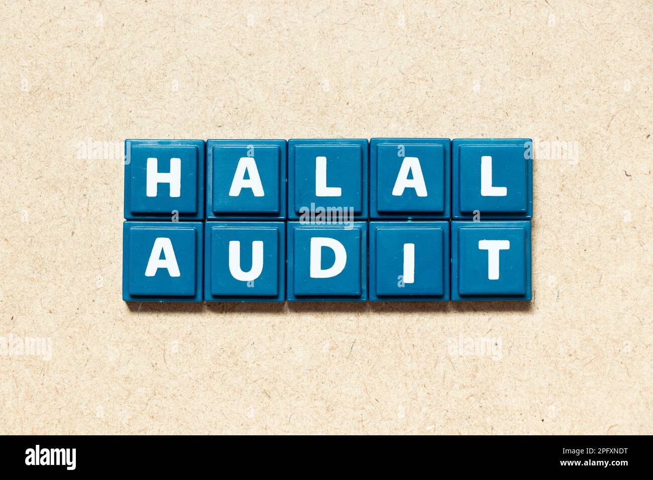 Tile alphabet letter in word halal audit on wood background Stock Photo ...