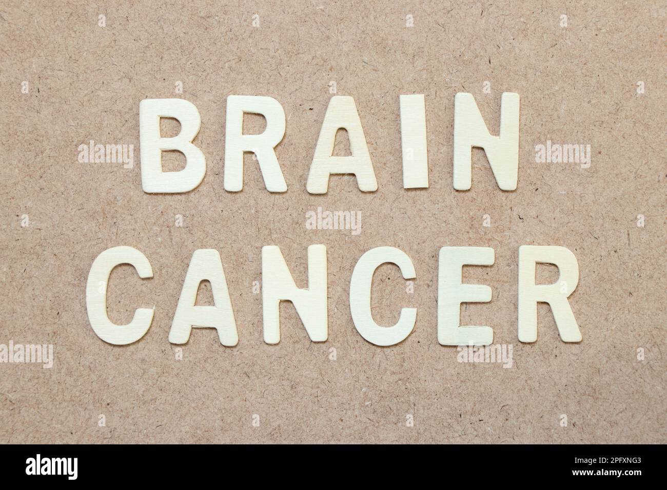 Wood alphabet letter in word brain cancer on wood background Stock ...