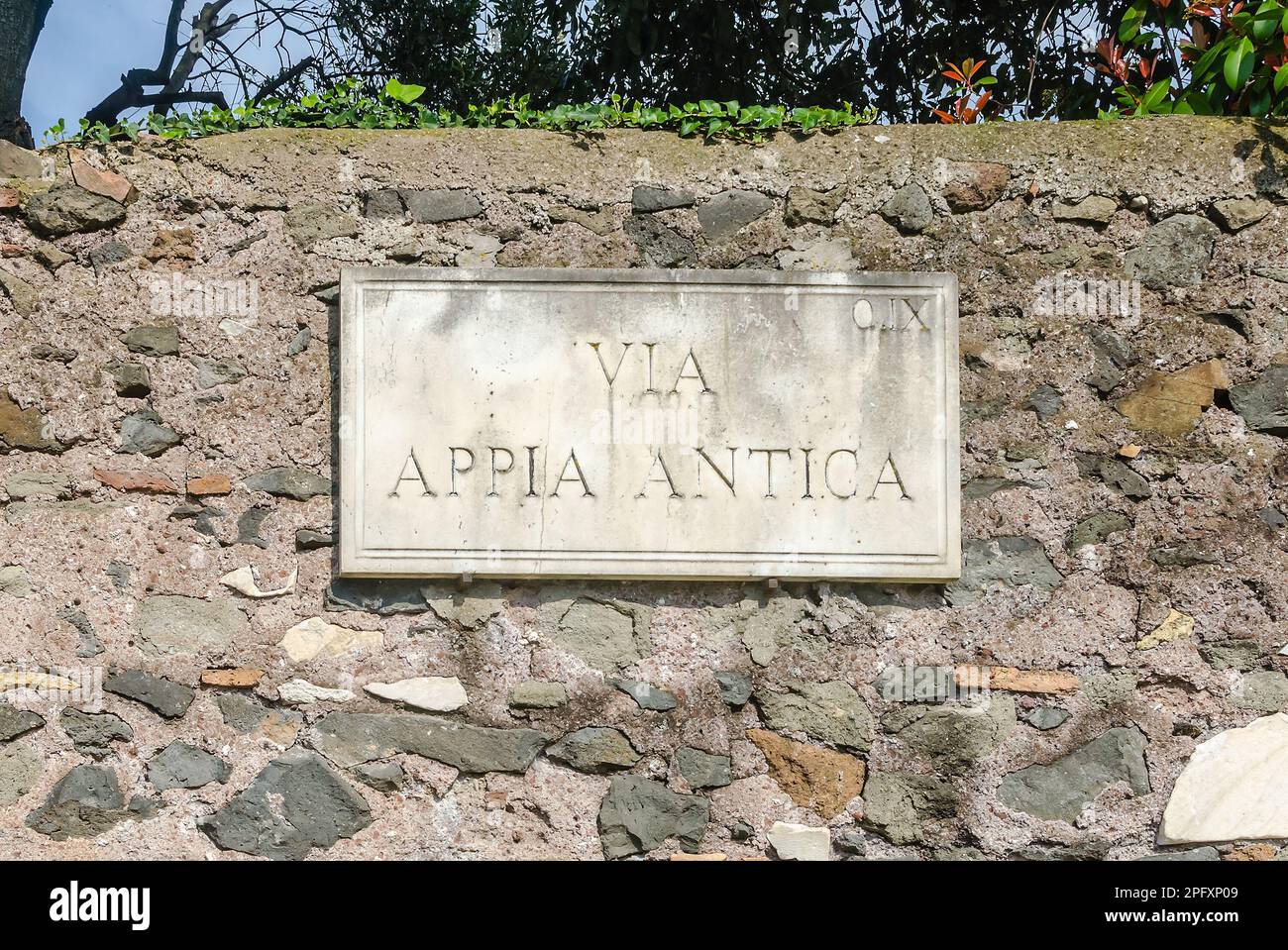 Via Appia Antica aka Ancient Appian Way street sign in Rome, Italy ...