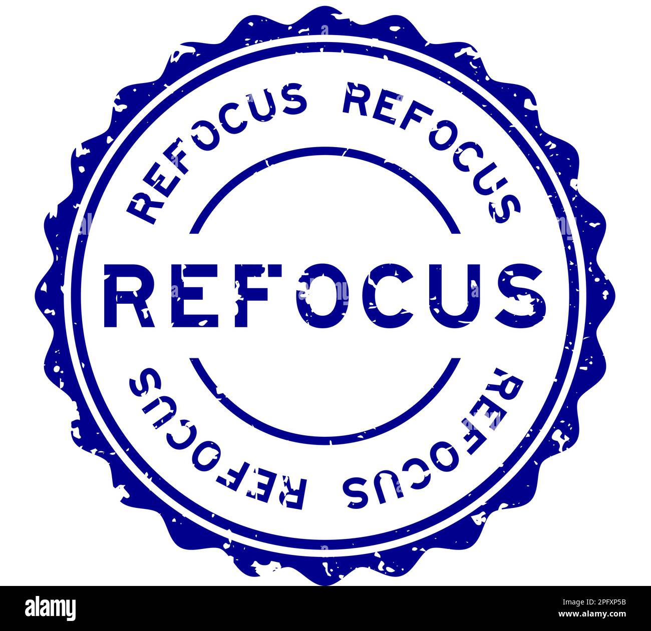 Grunge blue refocus word round rubber seal stamp on white background Stock Vector Image & Art ...