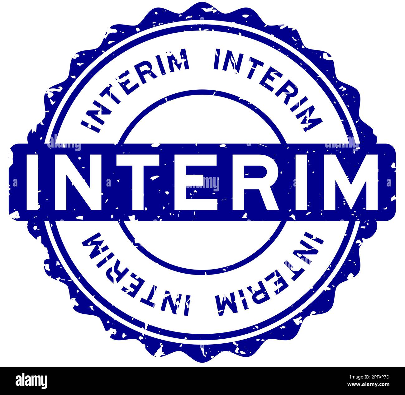 Grunge blue interim word round rubber seal stamp on white background Stock Vector Image & Art ...