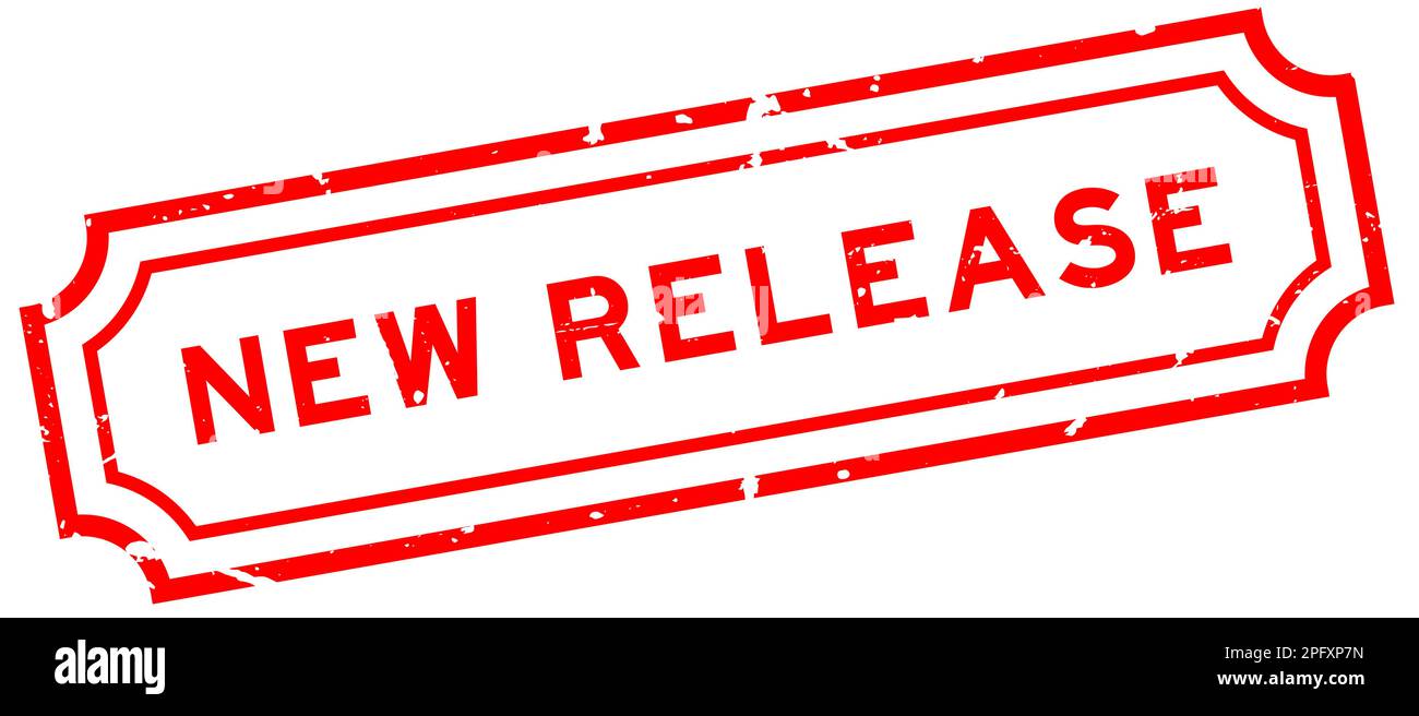 Grunge red new release word rubber seal stamp on white background Stock ...