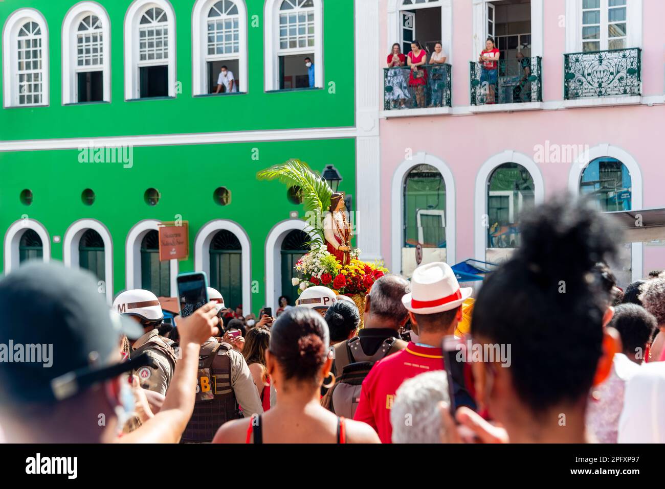 Salvador, Bahia, Brazil - December 04, 2022: Catholic faithful pay ...