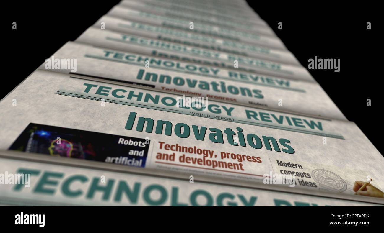 Innovation creative science and technology development vintage news and ...