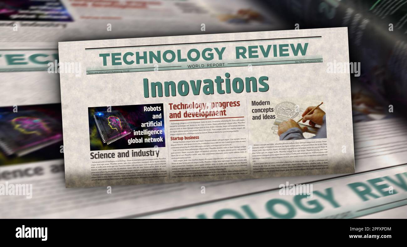 Innovation creative science and technology development vintage news and ...