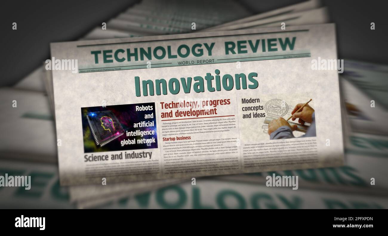 Innovation creative science and technology development vintage news and ...