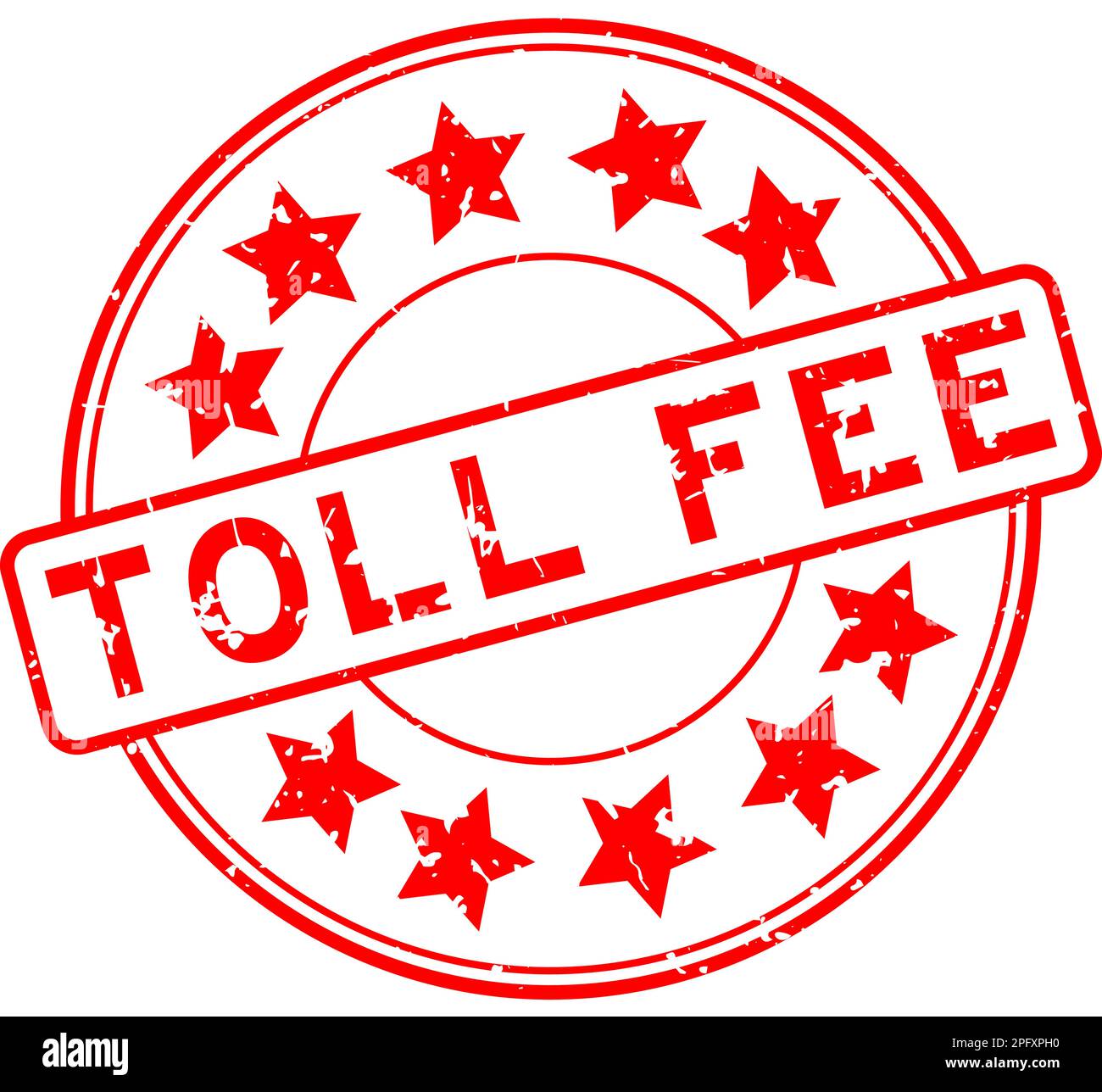 Grunge red toll fee word with star icon round rubber seal stamp on white background Stock Vector ...