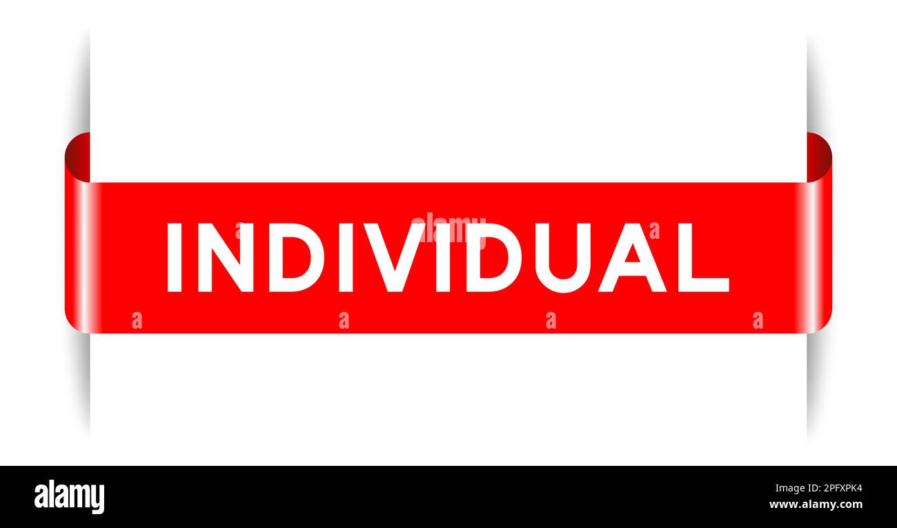 Red color inserted label banner with word individual on white ... Red color inserted label banner with word individual on white ...