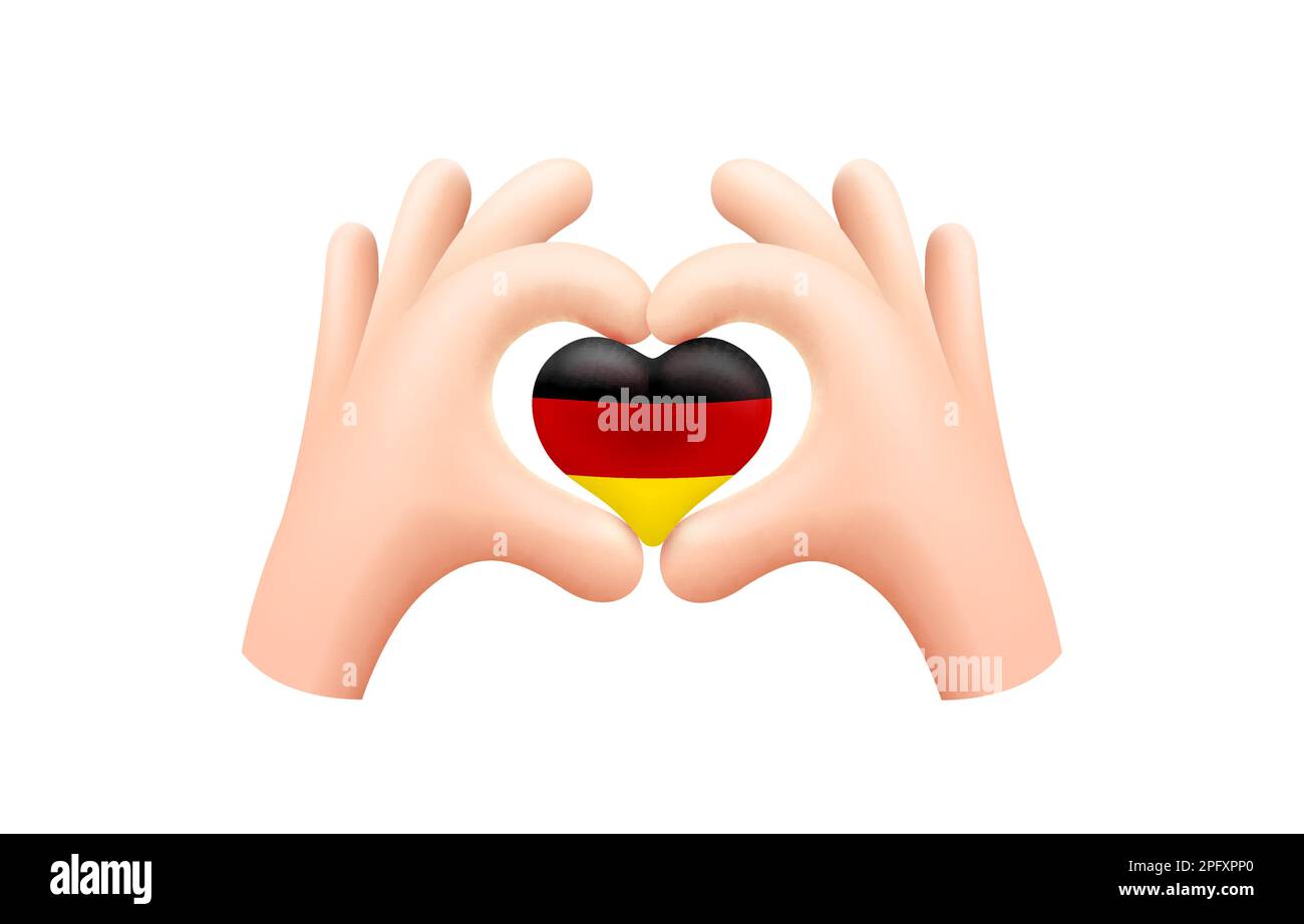 Germany flag in form of hand heart. National flag concept. Vector ...