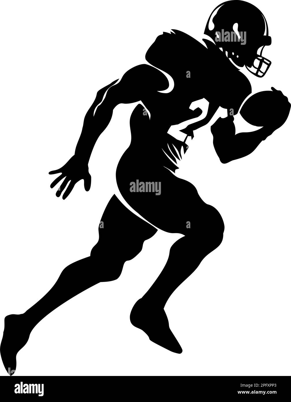 American football player silhouette. Running isolated athlete. Running ...