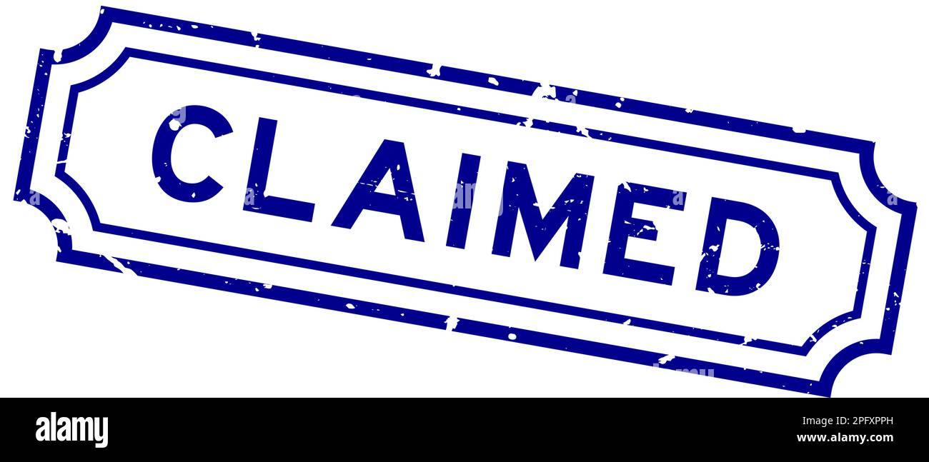 Grunge blue claimed word rubber seal stamp on white background Stock ...