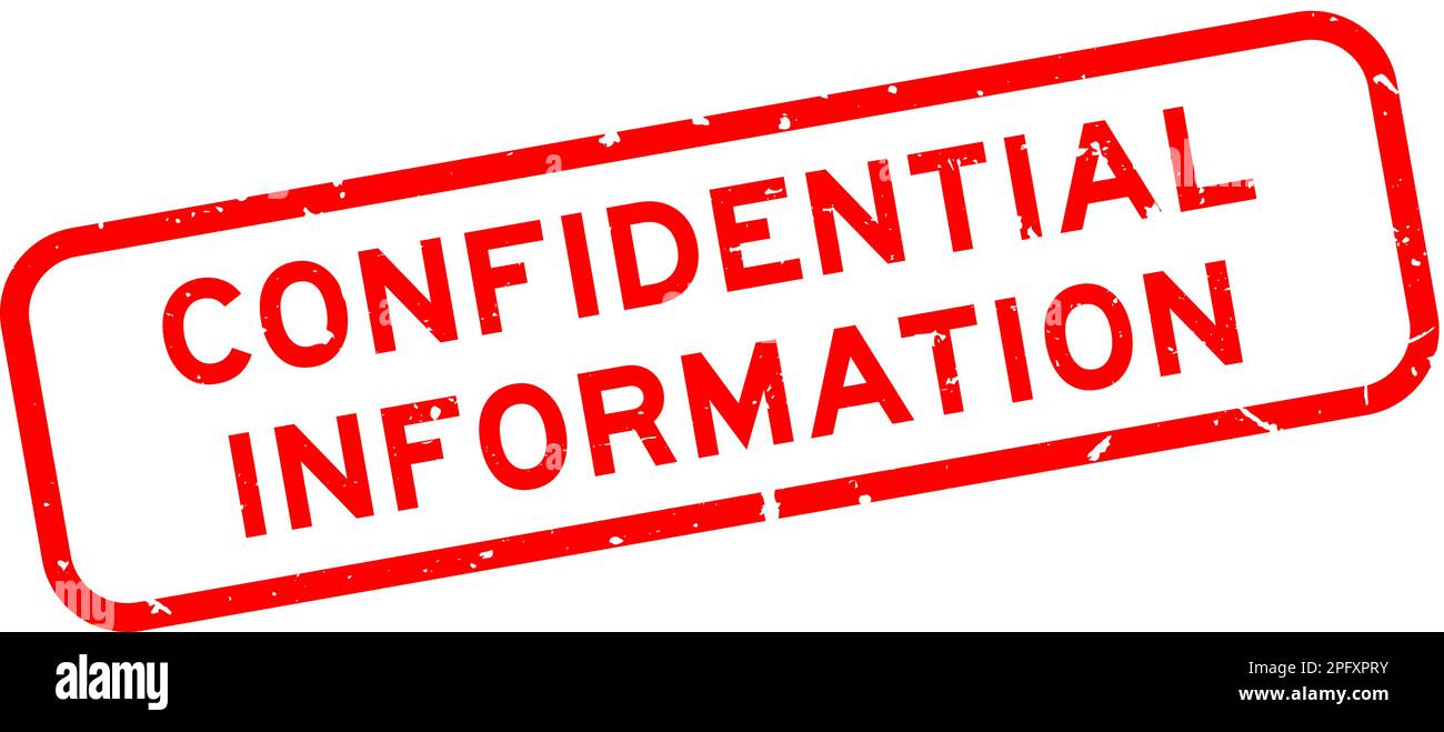 Grunge red confidential information word square rubber seal stamp on ...