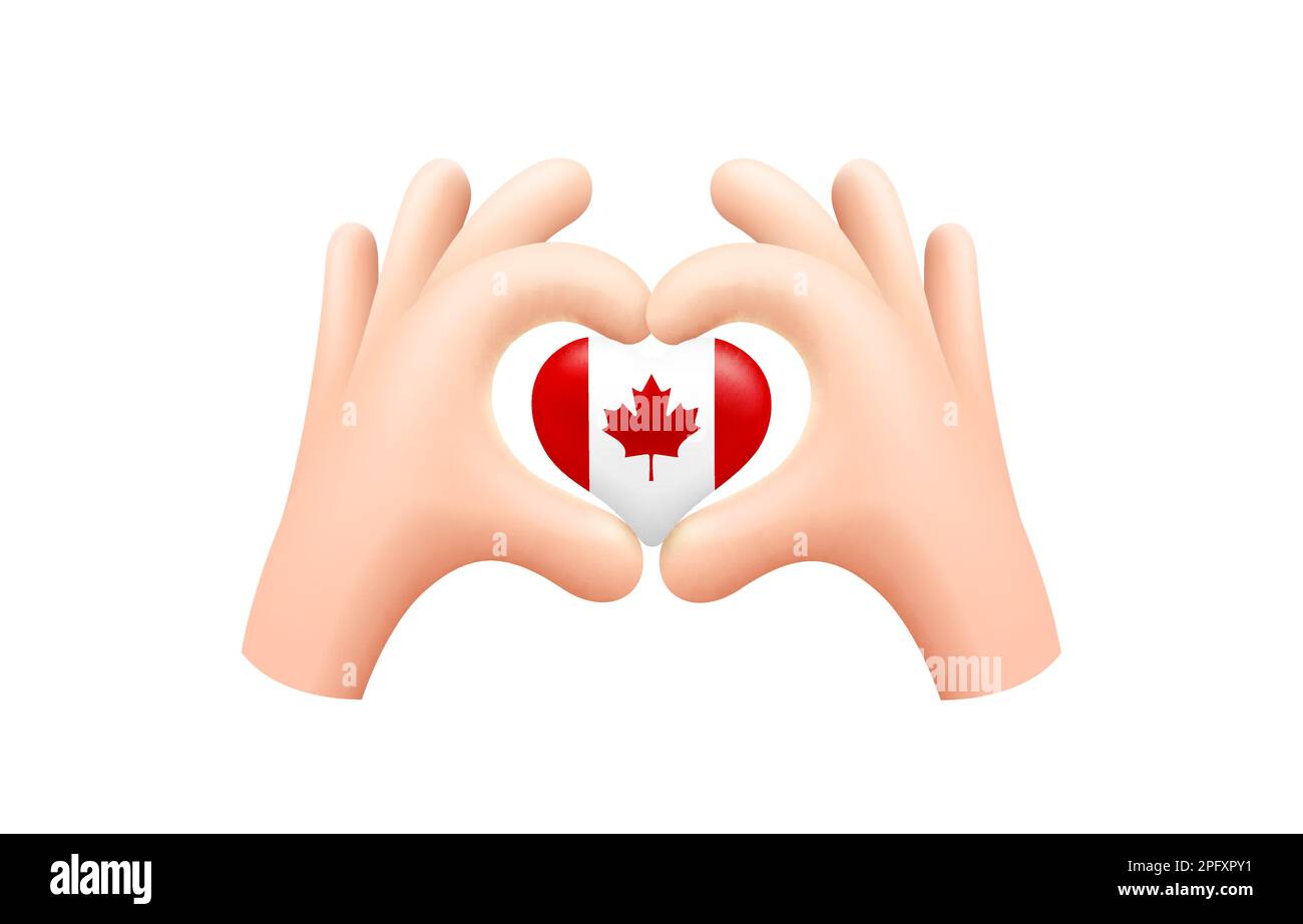 Canada flag in form of hand heart. National flag concept. Vector ...