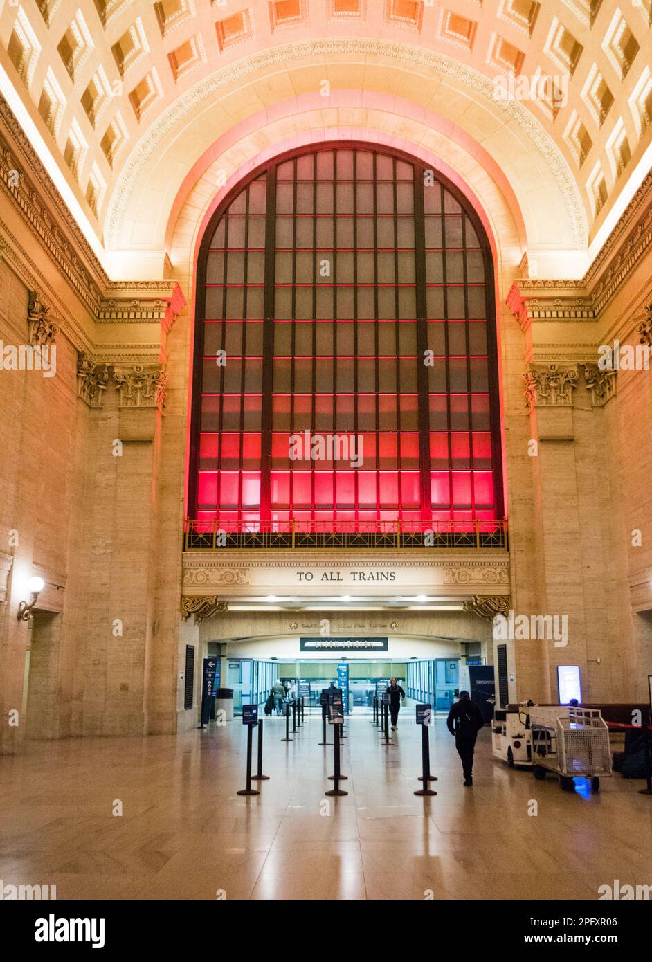 Interior of Union Station, Chicago, looking from Great Hall towards ...