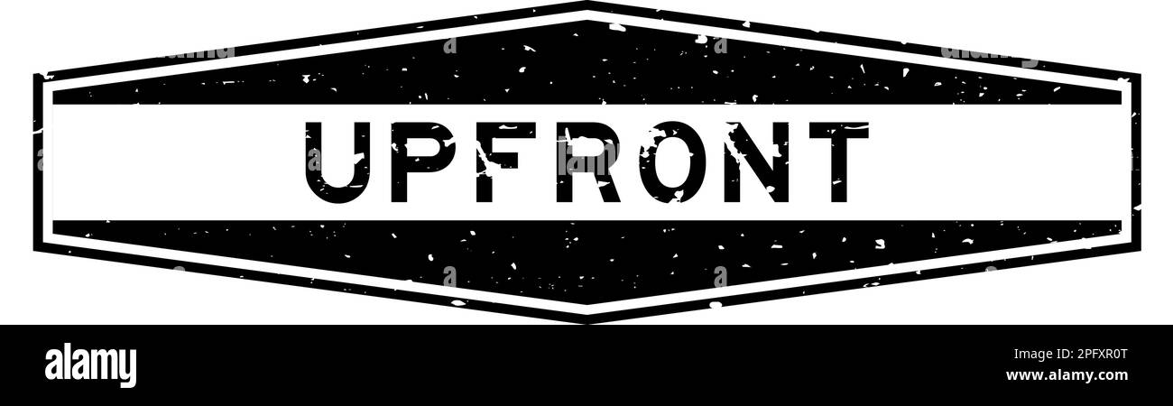 Grunge black upfront word hexagon rubber seal stamp on white background ...