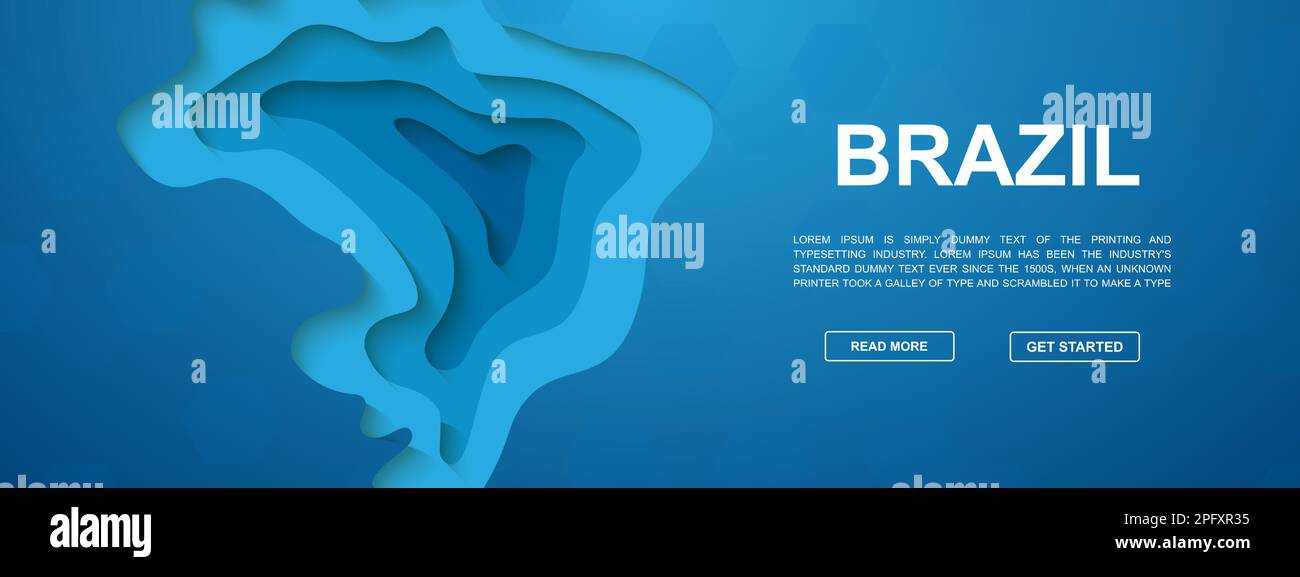 Brazil paper cut symbol for promotion banner. Horizontal paper cut ...