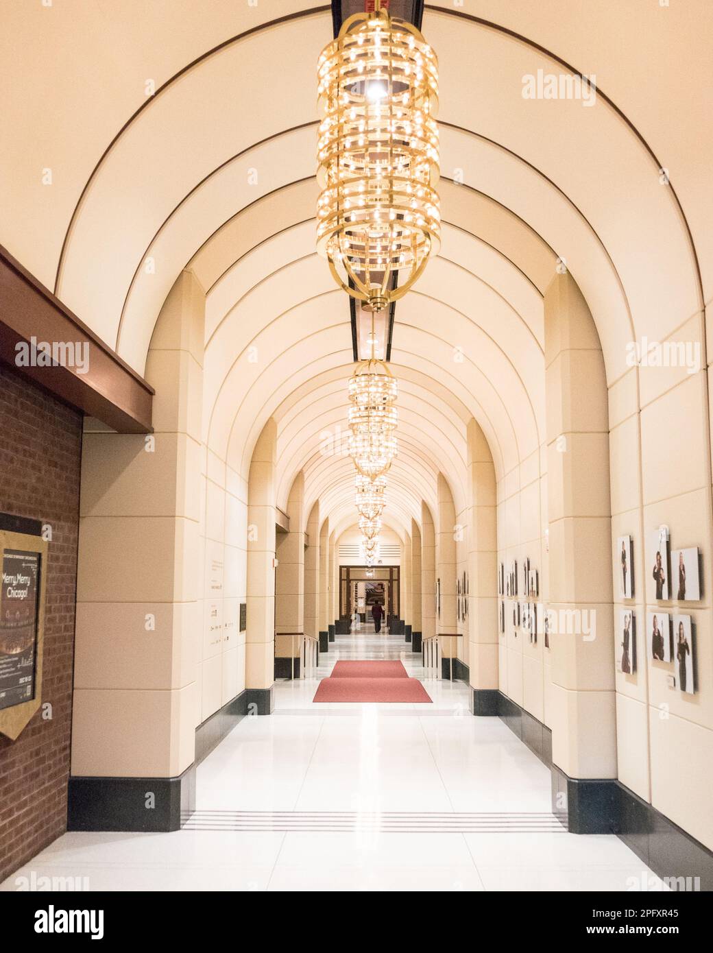 Interior lighted hallway, Symphony Hall, Chicago Stock Photo - Alamy