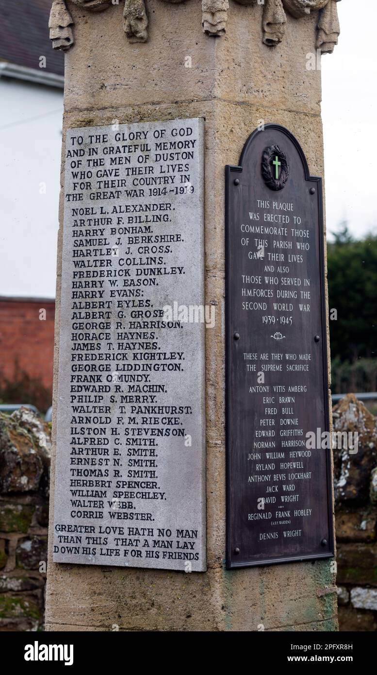 The war memorial, Duston, Northamptonshire, England, UK Stock Photo - Alamy