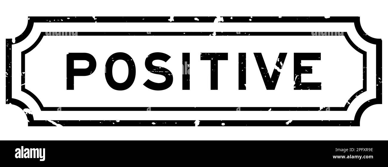 Grunge black positive word rubber seal stamp on white background Stock ...