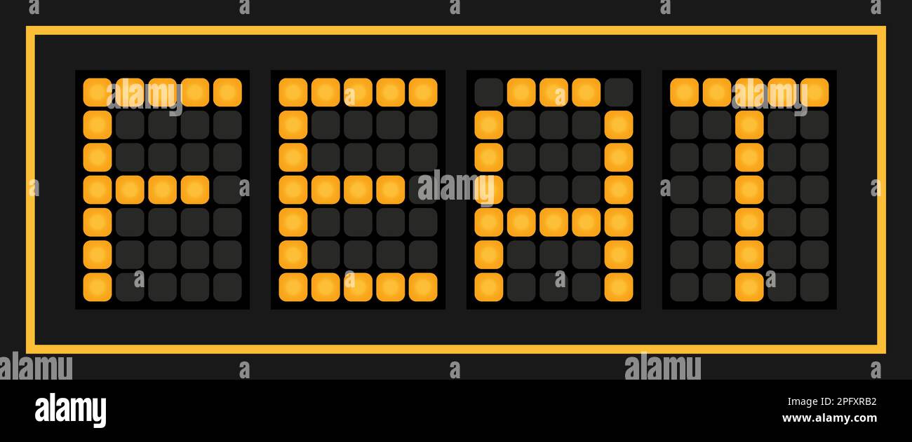 Orange color led banner in word feat on black background Stock Vector ...