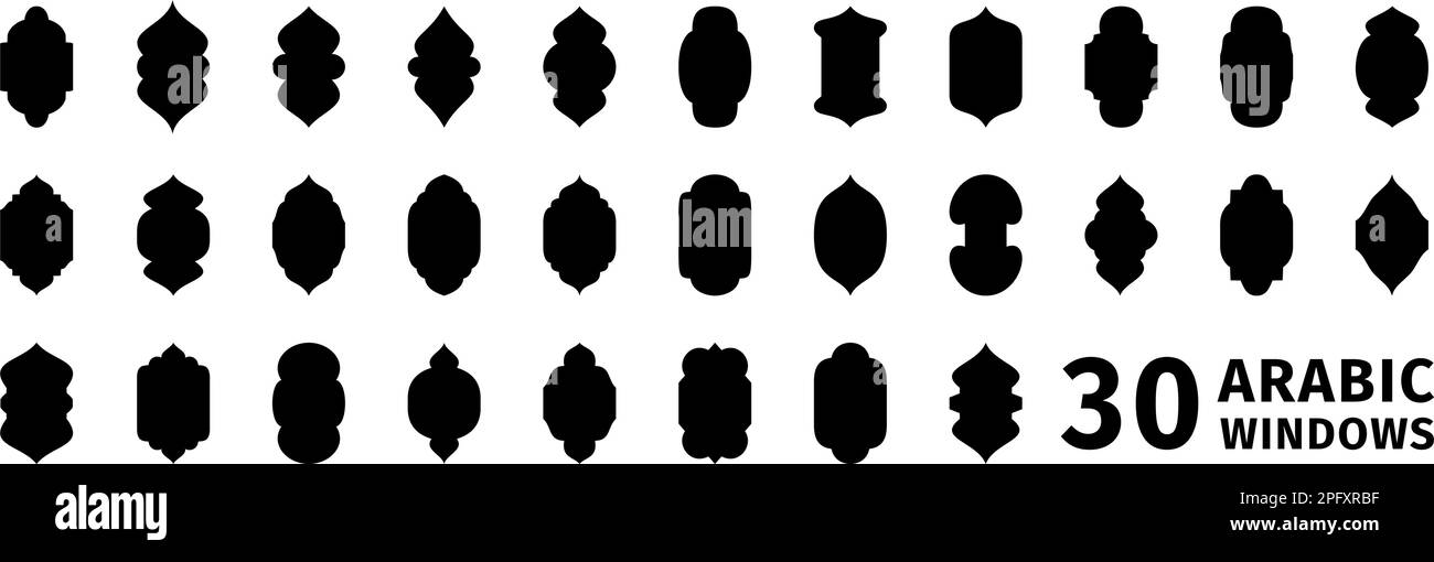 Set of islamic windows. Ramadan Kareem design element. Arabic ...