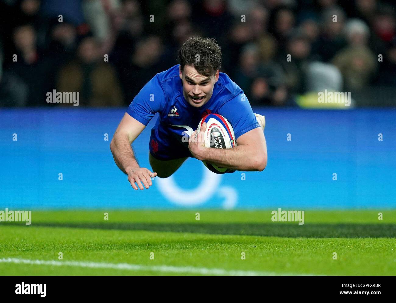 File photo dated 11-03-2023 of France's Damian Penaud scores his sides ...