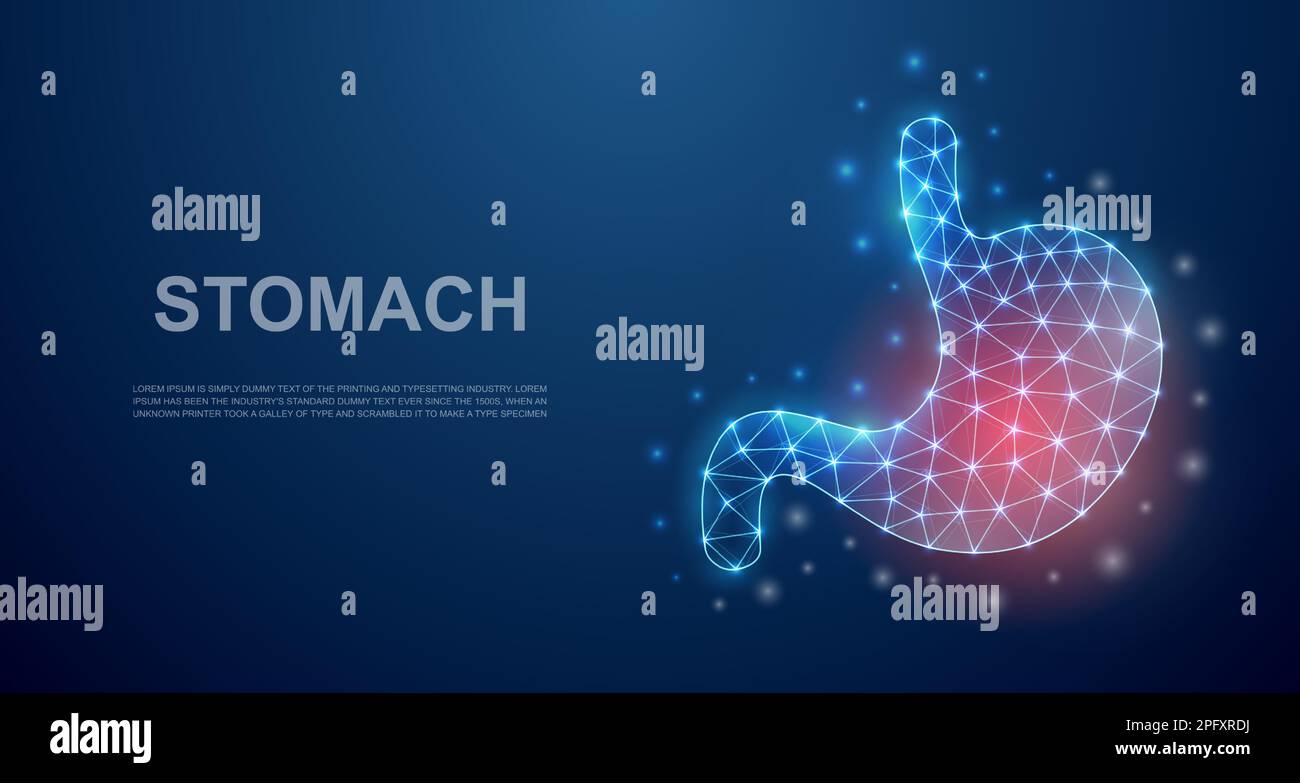Stomach 3d low poly symbol with pain center for landing page. Stomach ... Stomach 3d low poly symbol with pain center for landing page. Stomach ...