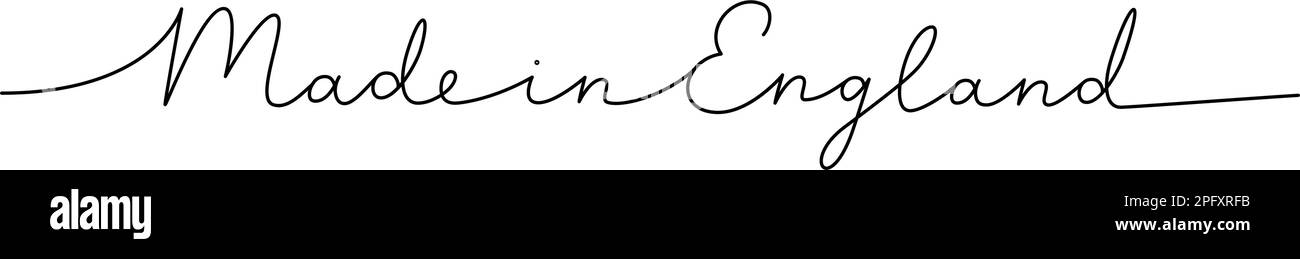Made in England - word with continuous one line. Minimalist drawing of ...