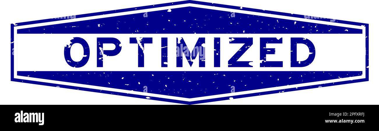 Grunge blue optimized word hexagon rubber seal stamp on white background Stock Vector Image ...