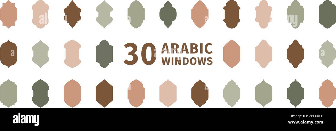 Set of islamic window frames. Ramadan Kareem design element. Arabic ...