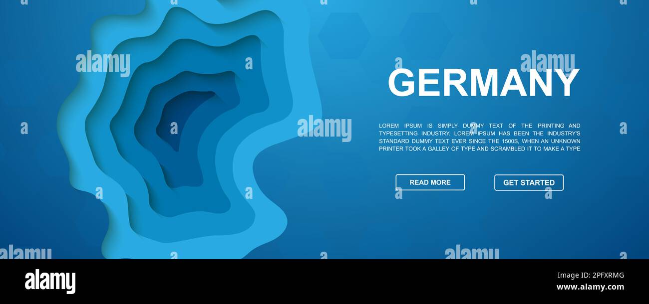 Germany paper cut symbol for promotion banner. Horizontal paper cut ...