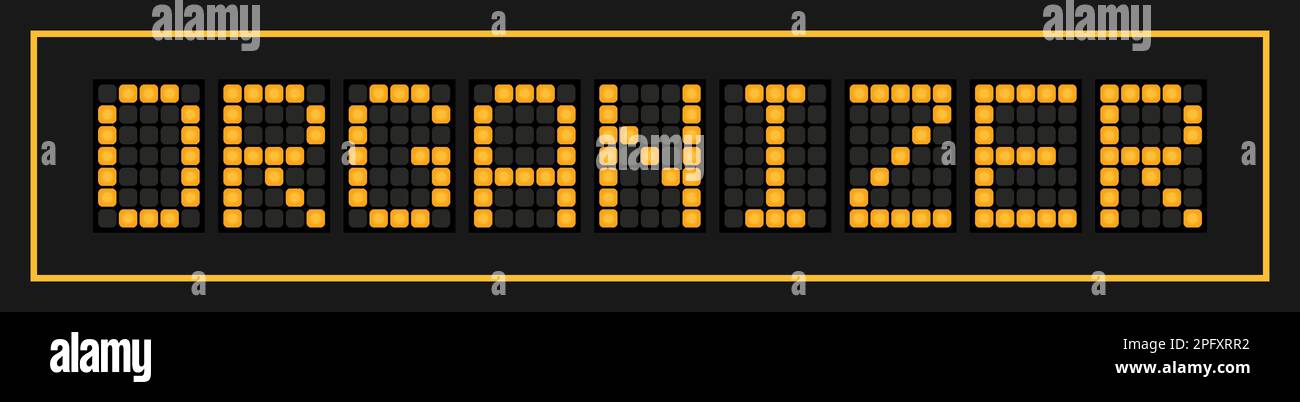 Orange color led banner in word organizer on black background Stock ...